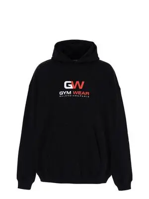 Balenciaga Printed Hoodie - Black