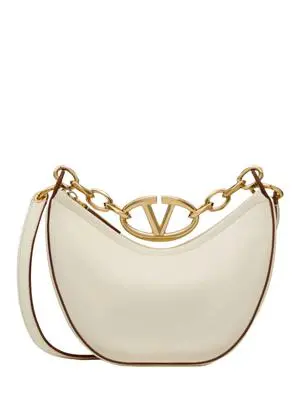 Valentino Garavani Vlogo Moon Zip-up Mini Shoulder Bag - Ivory