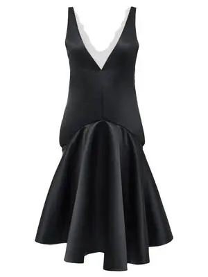 J.W.ANDERSON Jw Anderson Draped Hemline V-neck Dress - Black