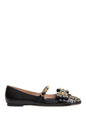 Valentino Garavani Rockstud Bow Ballerina Flats - Black