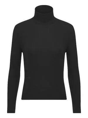 DIOR Dior Black Embroidered Bee Ribbed Turtleneck Sweater