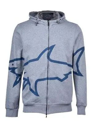 PAUL  SHARK Paul & Shark Logo Hooded Zip Up Jacket - Gray
