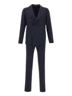 Tagliatore Tagliatore Double-Breasted Slim Suits Blue
