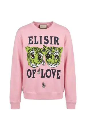 Gucci Tiger Head Sequin Hoodie - Pink