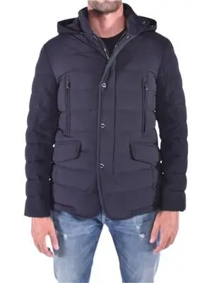 MOORER Long-sleeved Quilted Jacket With Hood - Black