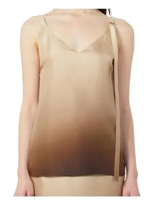 Sportmax Tie & Dye V-neck Top - Nude