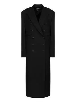Dolce & Gabbana Long Double-breasted Tuxedo Coat - Black