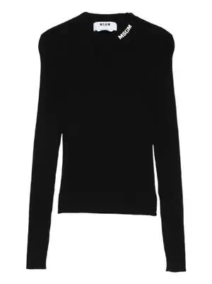 MSGM Ribbed Stretch Sweater - Black