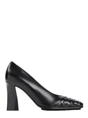 Bottega Veneta Woven Square Toe High Heel Pumps - Black