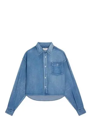 CELINE Celine Cropped Denim Shirt