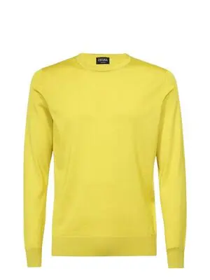 Zegna Logo Knitted Pullover - Yellow
