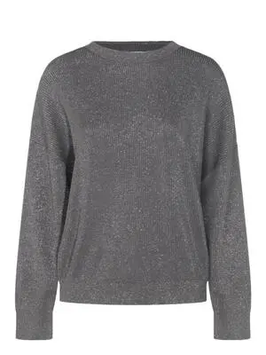 Brunello Cucinelli Brunello Cucinelli Long-Sleeved Crewneck Jumper With Ribbed Details Black