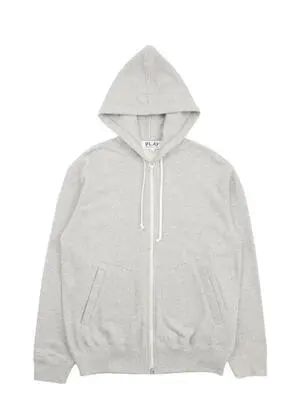 Play Comme Des Garcon Comme Des Garcons Play Long Sleeve Zip-Up Hoodie Grey