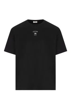 Celine T-shirt In Cotton Jersey - Black/white