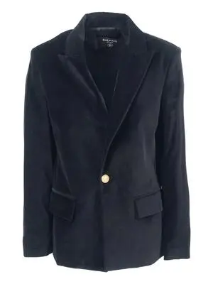 Balmain Velvet Gold-button Jacket - Black
