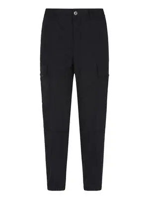 PARAJUMPERS Cargo Trousers With Logo Patch - Black