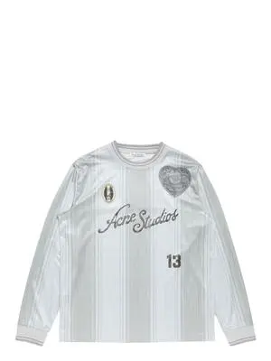 Acne Studios Heart Applique Striped T-shirt - Grey
