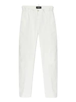 Dsquared2 Tapered Leg Trousers With Cinched Waist - White