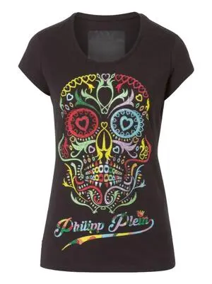 Philipp Plein Graphic Skull Print T-shirt - Black