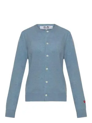 Play Comme Des Garcon Comme Des Garcons Play Cardigan With Heart Detail Gray