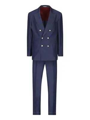 Brunello Cucinelli Double-breasted Suit - Blue