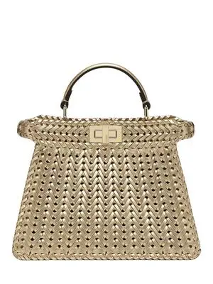 FENDI Fendi Champagne-Coloured Interlaced Leather Bag