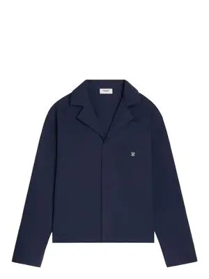 Celine Scout Shirt In Cotton And Linen Cloth - Navy Blue