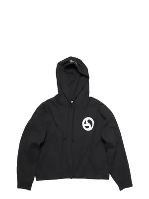 Acne Studios Logo Print Drawstring Hoodie - Black