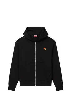 Kenzo Embroidered Zip-up Hoodie - Black
