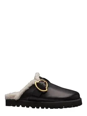 Moncler Buckle Detail Mules - Black