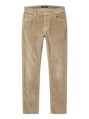 Jacob Cohen Slim-fit Corduroy Trousers With Logo Patch - Light Brown