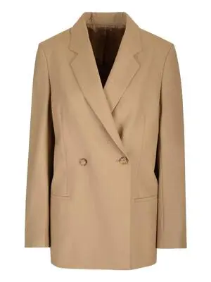 TOTÊME Toteme Double-Breasted Notched Lapel Blazer