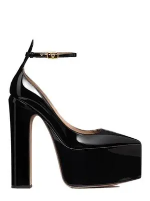 Valentino Garavani Valentino Garavani Tan-Go VLogo Plaque Platform Pumps Black
