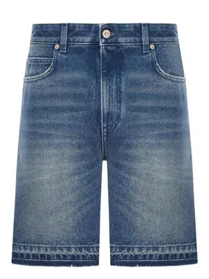 Loewe Frayed Hem Denim Shorts - Medium Blue