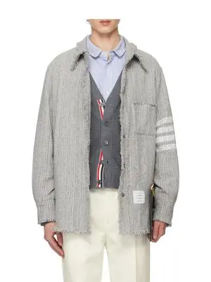 Thom Browne 4-bar Stripe Shirt - Medium Gray