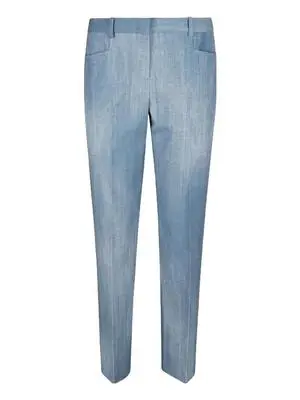 Ermanno Scervino Tailored Straight-leg Pants With Belt Loops - Blue