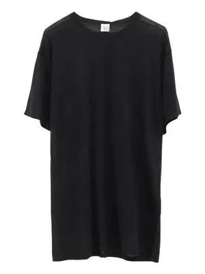TOTEME Crewneck Knitted T-shirt With Short Sleeves - Black