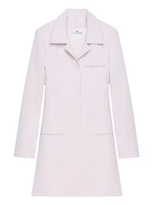 COURREGES Courrèges A-line Wool Coat With Embroidered Logo - White