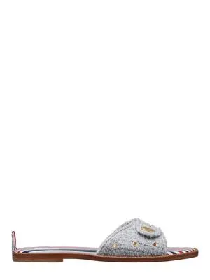 Thom Browne Tweed Slip-on Sandals - Medium Gray
