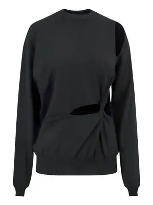 Sportmax Cut-out Crewneck Jumper - Black