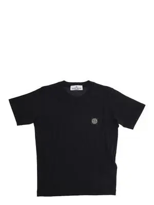 Stone Island Crew Neck T-shirt With Short Sleeves - Black