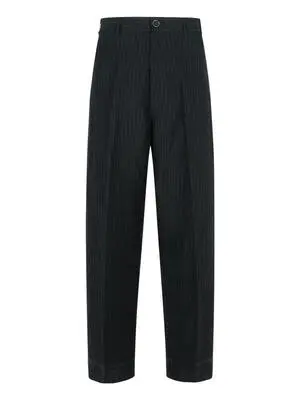 MAISON MARGIELA Pinstriped Tailored Trousers - Black
