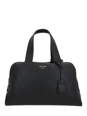 Prada Large Leather Top-handle Bag - Black