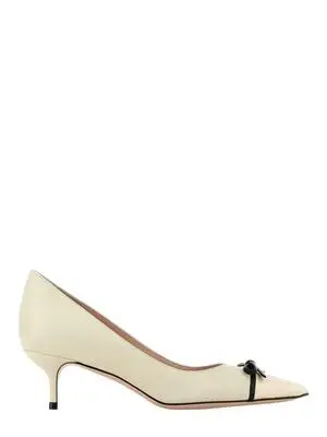 Valentino Garavani Bow Detailed Pointed Toe Pumps - Nude