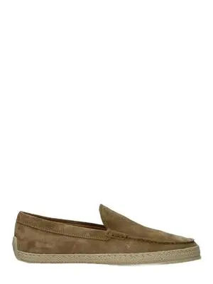 TOD'S Round Toe Slip-on Loafers - Brown