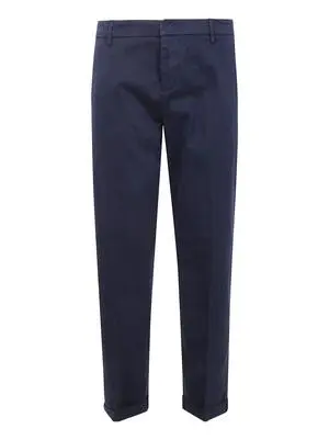 DONDUP Tailored Slacks With Belt Loops And Cuffed Hem - Black