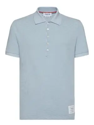 Thom Browne Thom Browne 4-Bar Short-Sleeved Polo Shirt Blue