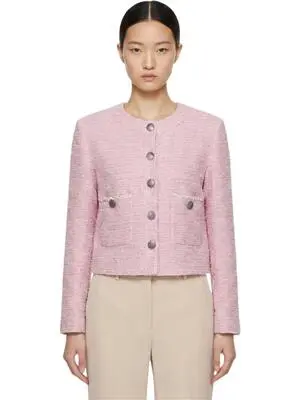 Marissa Chiara Crew Neck Casual Jacket - Pink
