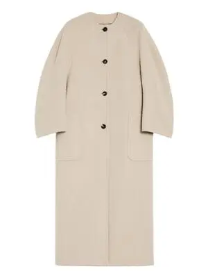 Max Mara Buttoned Long Sleeve Coat - Beige