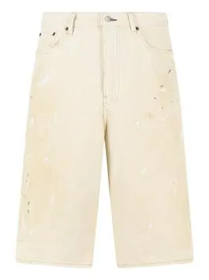 Acne Studios Distressed Patch Shorts - White